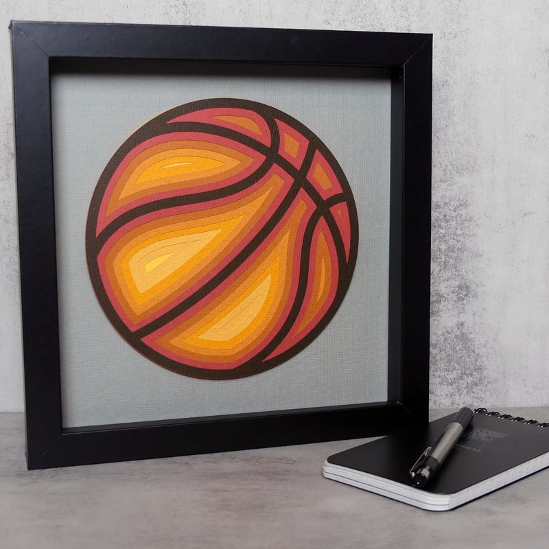Basketball Shadow Box Svg - Etsy