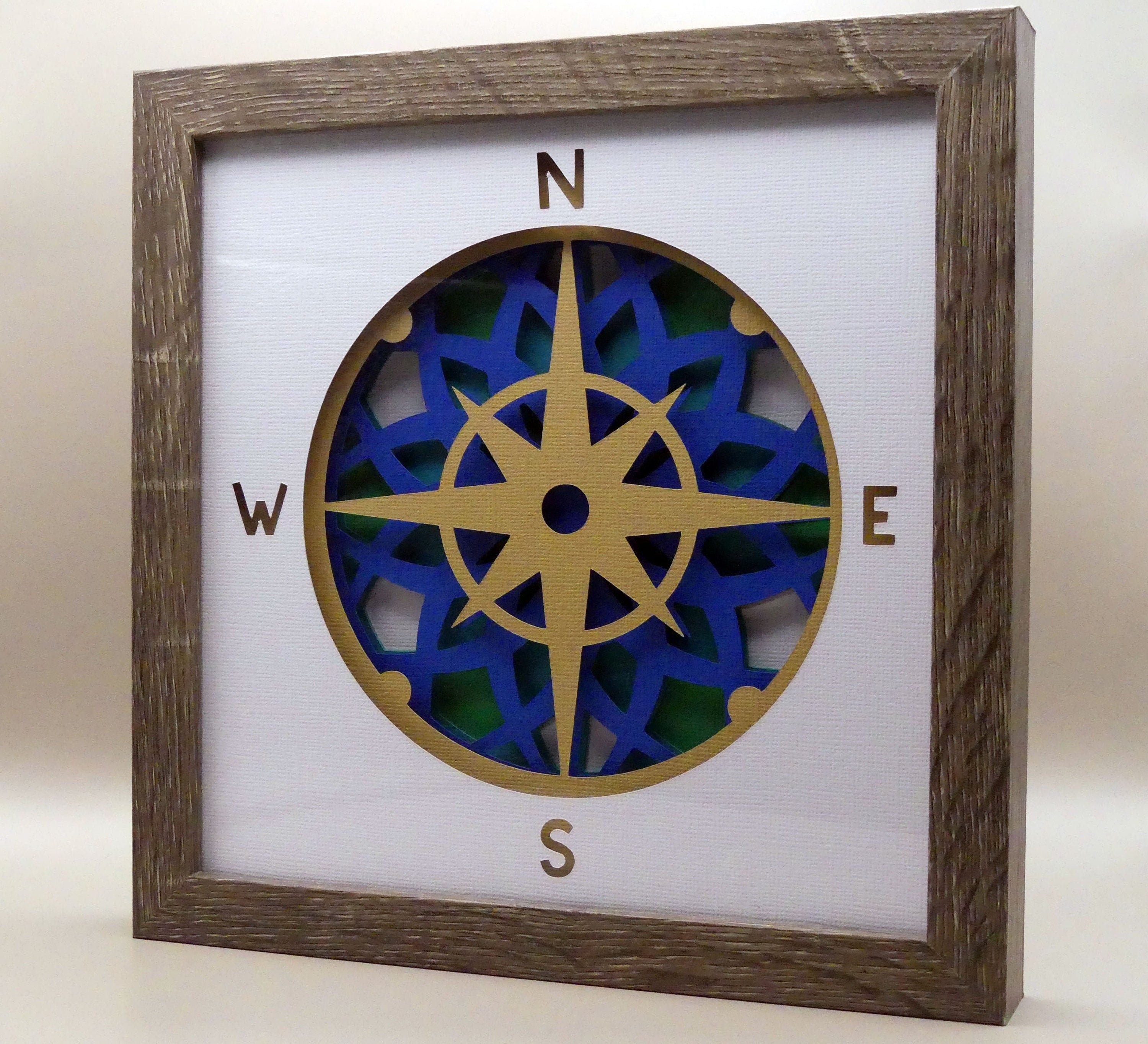 World Explorer: 3D Shadow Box Art of Timeless Compass Design - Etsy