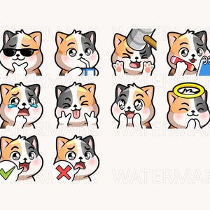 Calico Cat Emotes X 46 for Twitch & Discord Emote Calico Cat - Etsy