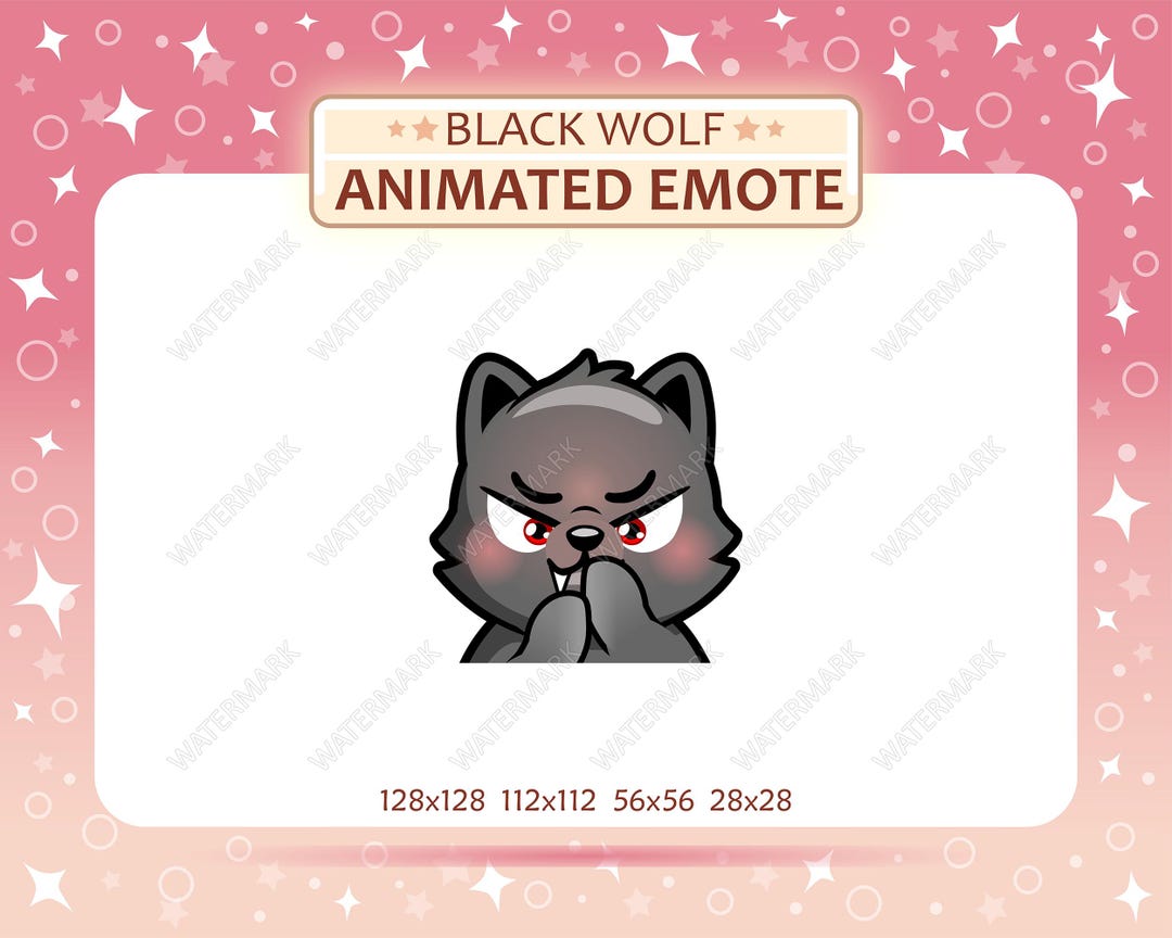 Animated Black Wolf Emote, Evil Plan Emote, Scheming Face, Evil Black ...