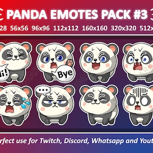Panda Emotes Pack #3 / Emotes for Twitch Emote, Discord Emote, and ...