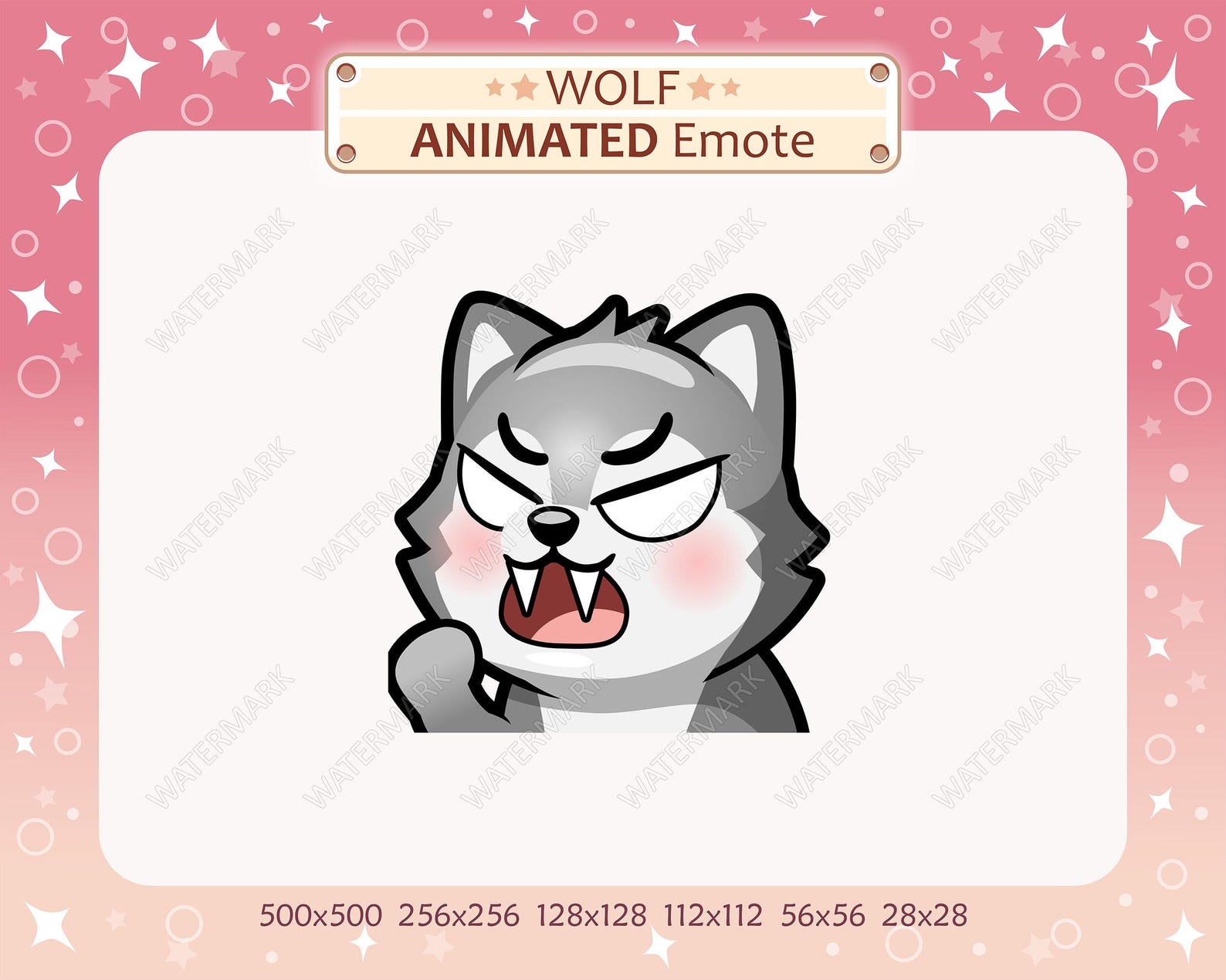 Animated Angry Wolf Emote for Twitch, Discord, Youtube, Facebook, Kick ...