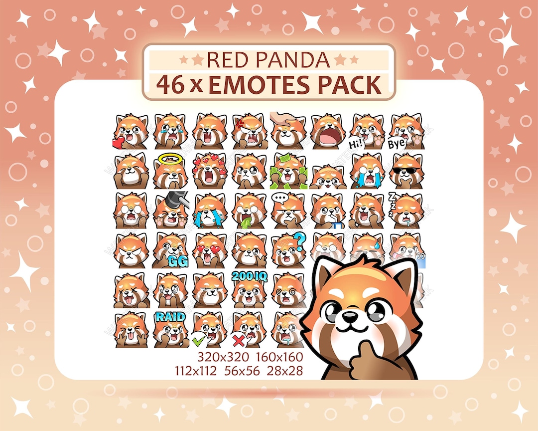 46 Red Panda Emotes Pack, Twitch Emotes, Discord Emotes, PNG Emotes ...