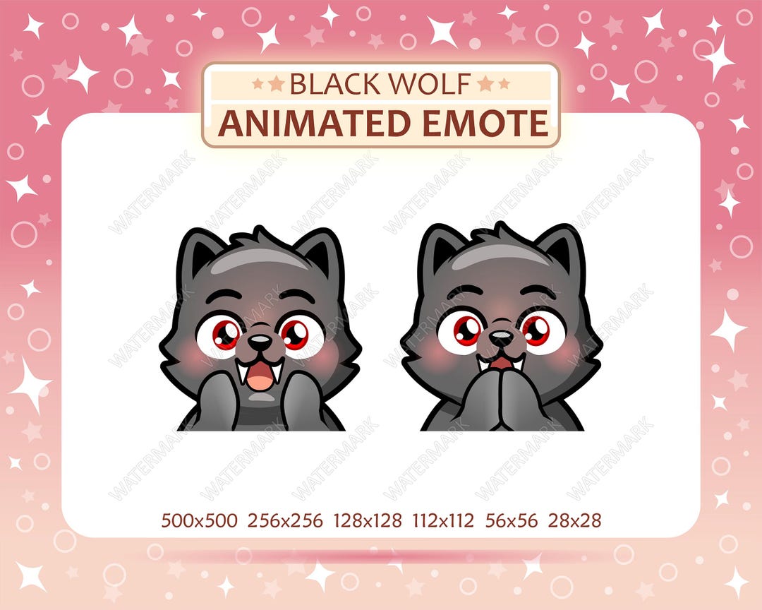 Animated Black Wolf Emote, Clapping His Hand Emote, Twitch Emote ...