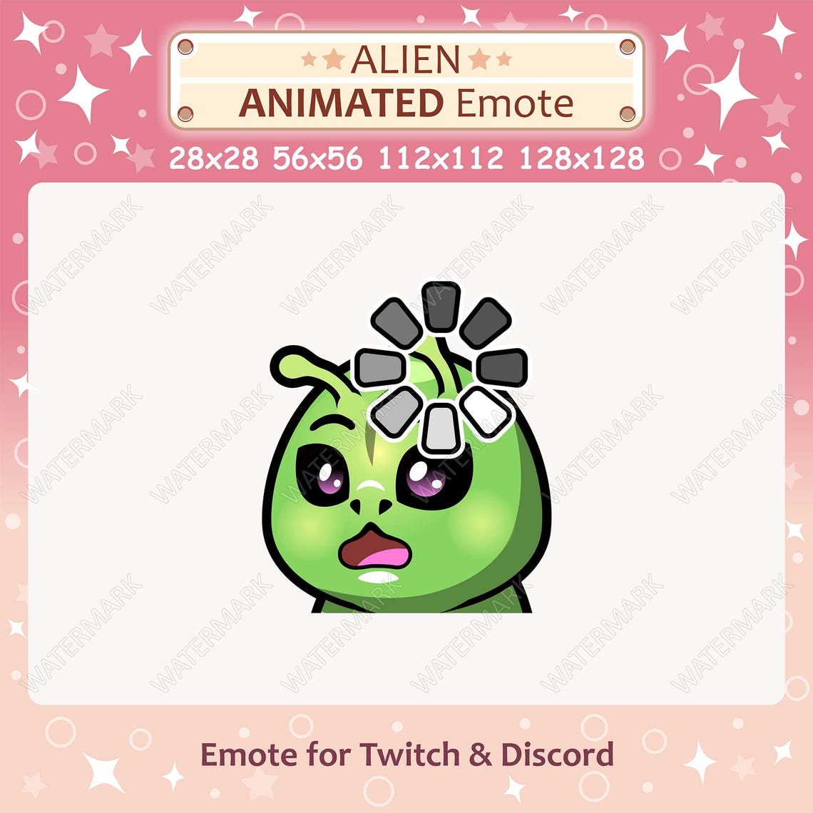 Animated Emote Alien Loading Sign Emote / Green Alien Confused Emote ...