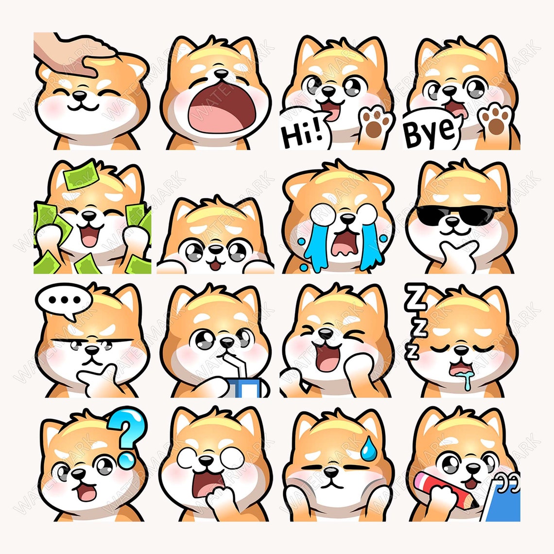 Shiba Inu Dog Emotes X 46 for Twitch & Discord Emote | Shiba Inu Dog ...