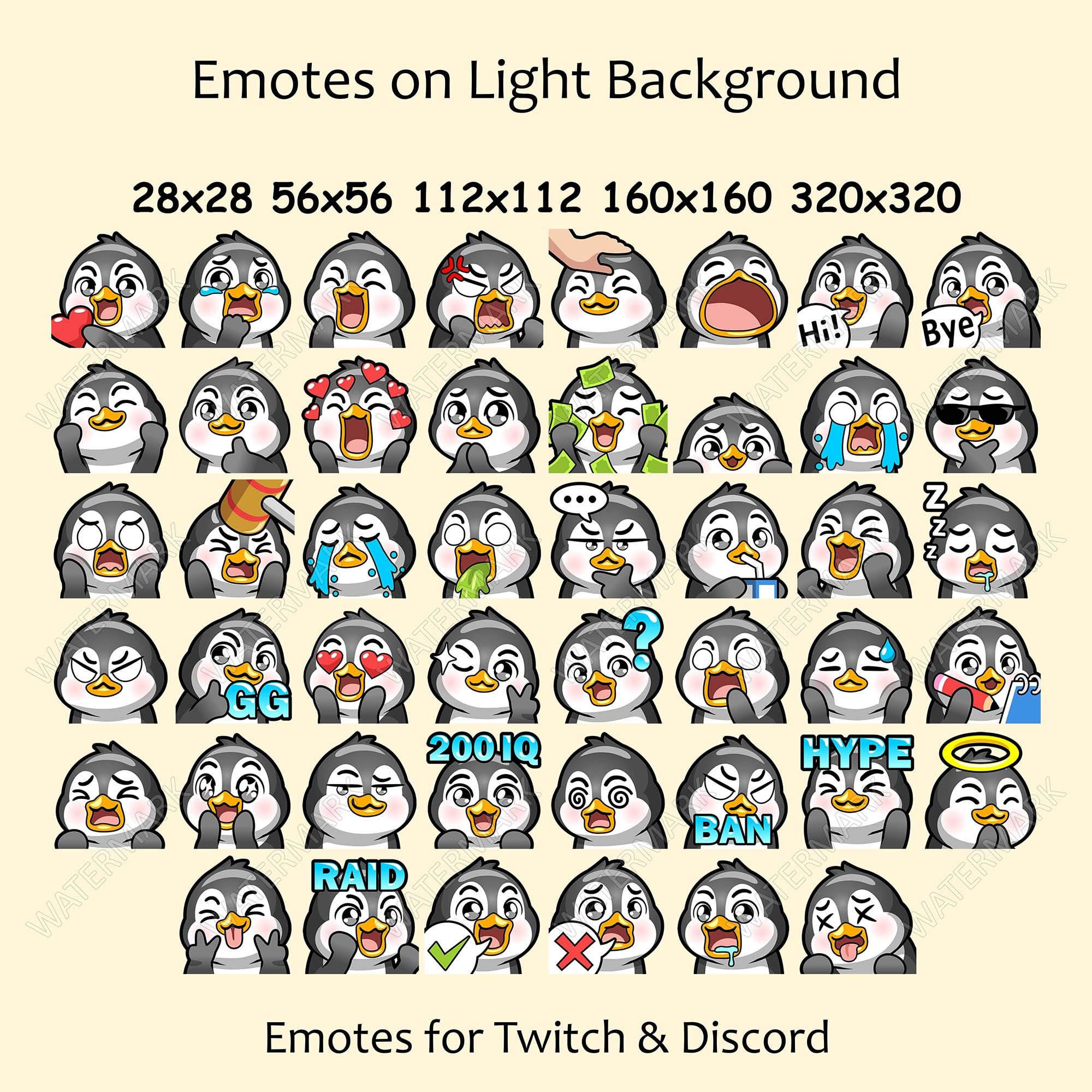 Penguin Emotes X 46 for Twitch & Discord Emote | Penguin Twitch Emote ...