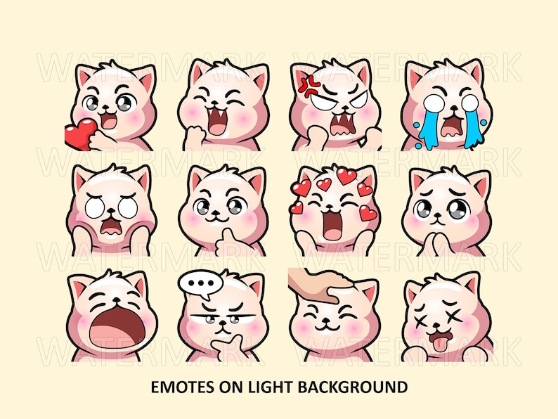 Cat Emotes Pack A / Emotes for Twitch and Discord Emote / Black Kitten ...