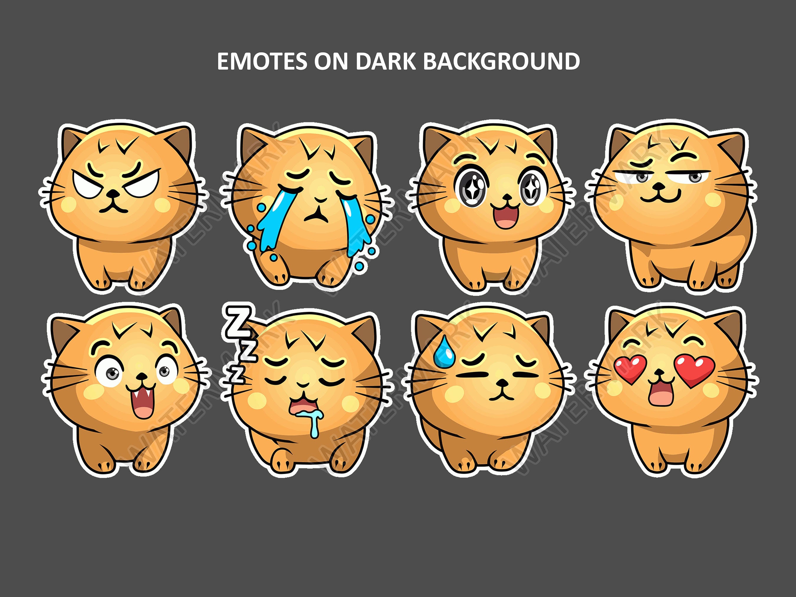 Ginger Cat Emotes Pack #2 / for Twitch Emote, Discord Emote, and ...