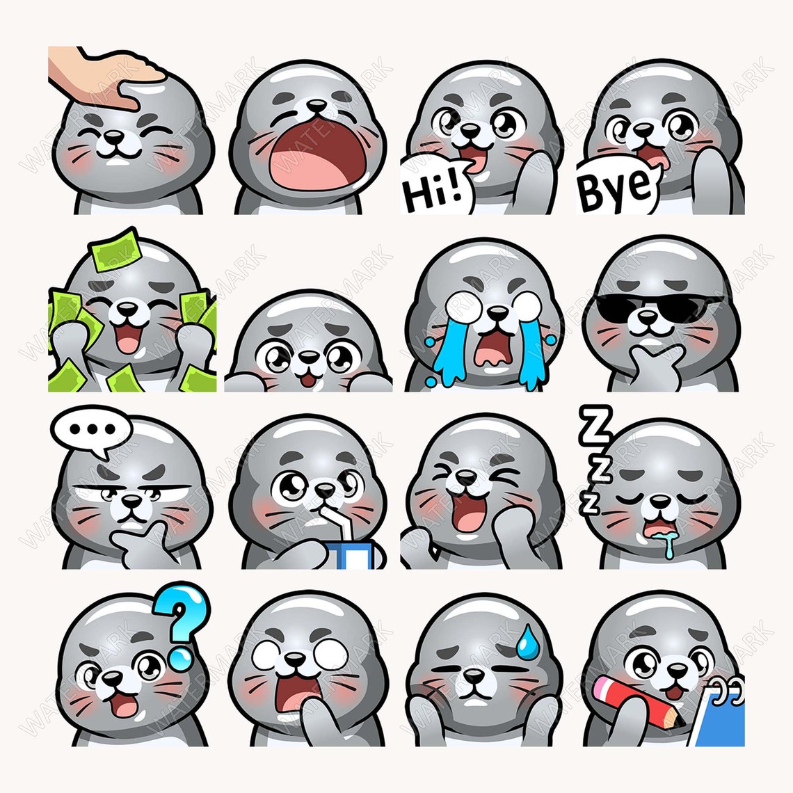 Seal Emotes X 46 for Twitch & Discord Emote Sea Lion Twitch Emote Pack ...
