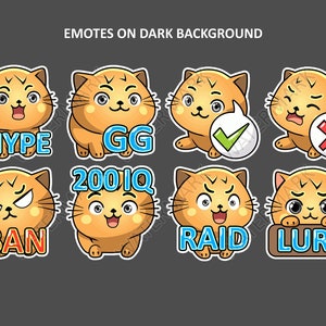 Ginger Cat Emotes Pack #5 / for Twitch Emote, Discord Emote, and ...