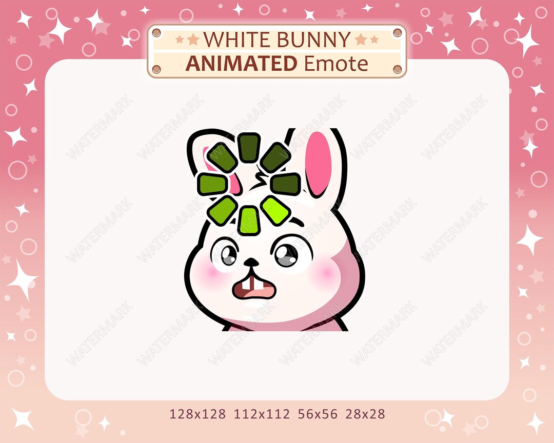 Animated White Bunny Emote / Loading Sign Emote / Confused Emote ...