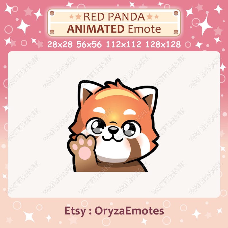 Animated Emote Red Panda Waving Emote / Twitch & Discord Hello Emote ...