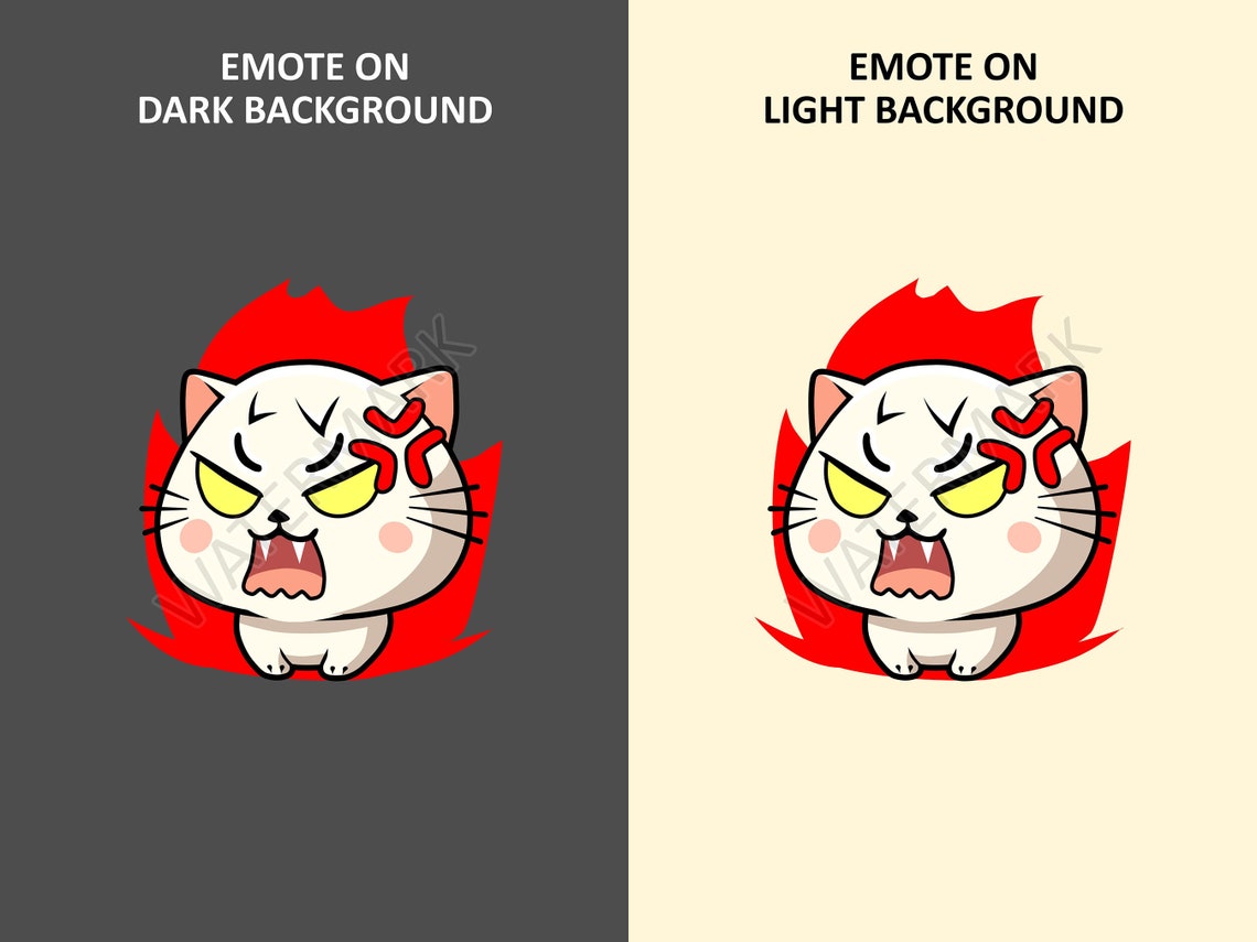 Angry White Cat Animated Emote for Twitch, Discord, and Youtube ...