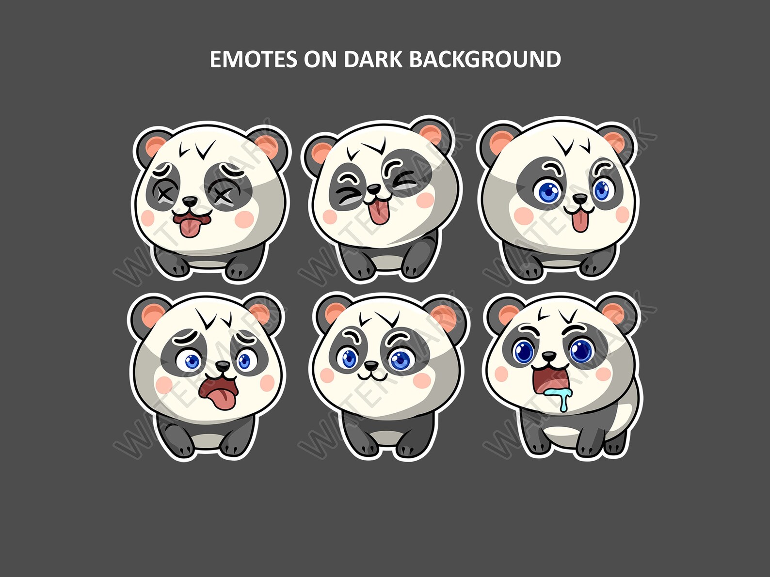Panda Emotes Pack #6 / Emotes for Twitch Emote, Discord Emote, and ...