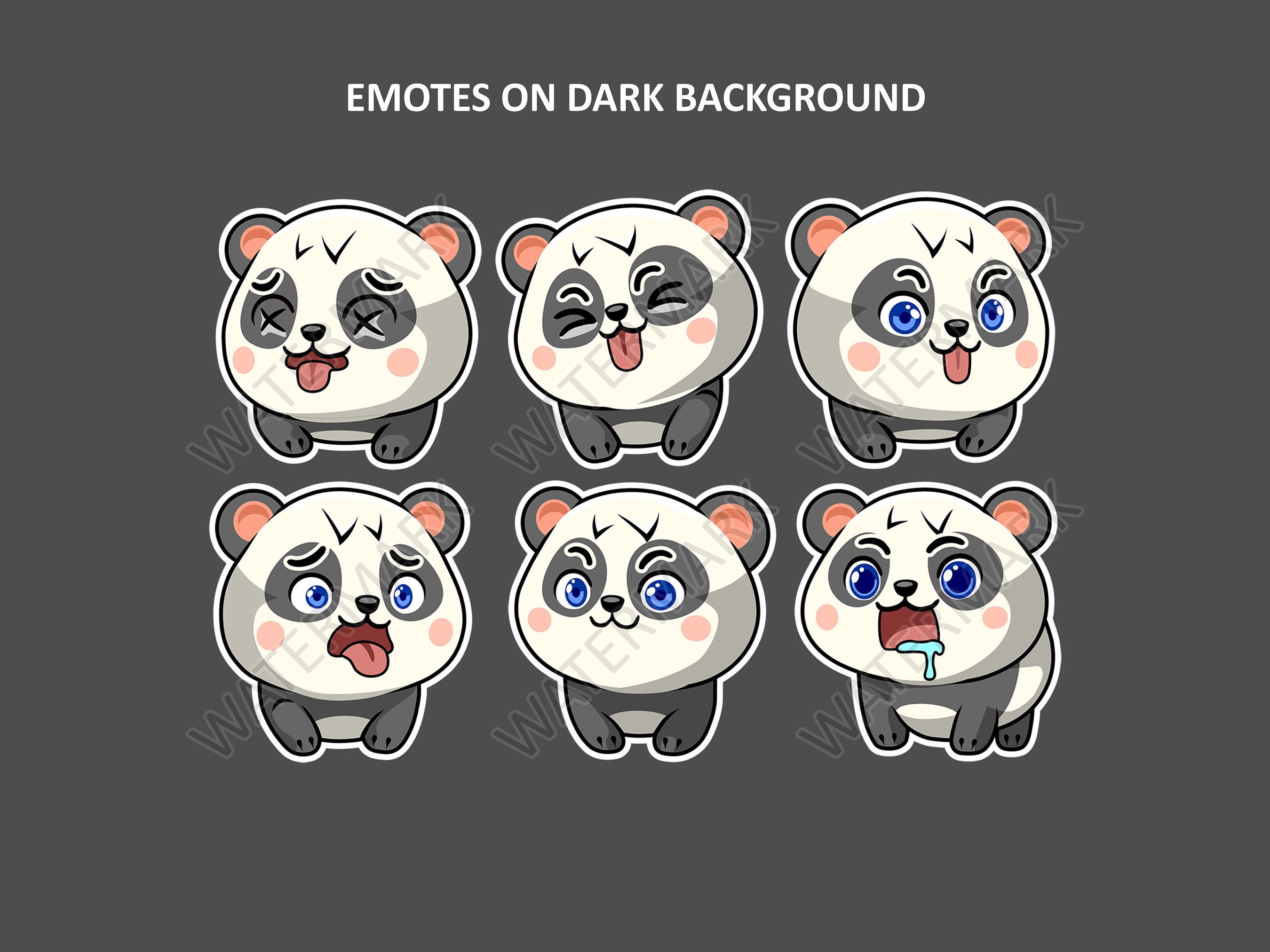 Panda Emotes Pack #6 / Emotes for Twitch Emote, Discord Emote, and ...