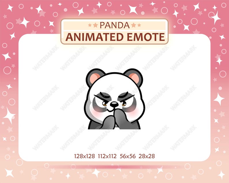 Animated Emote Panda Evil Plan Emote, Scheming Face Emote, Twitch Emote ...