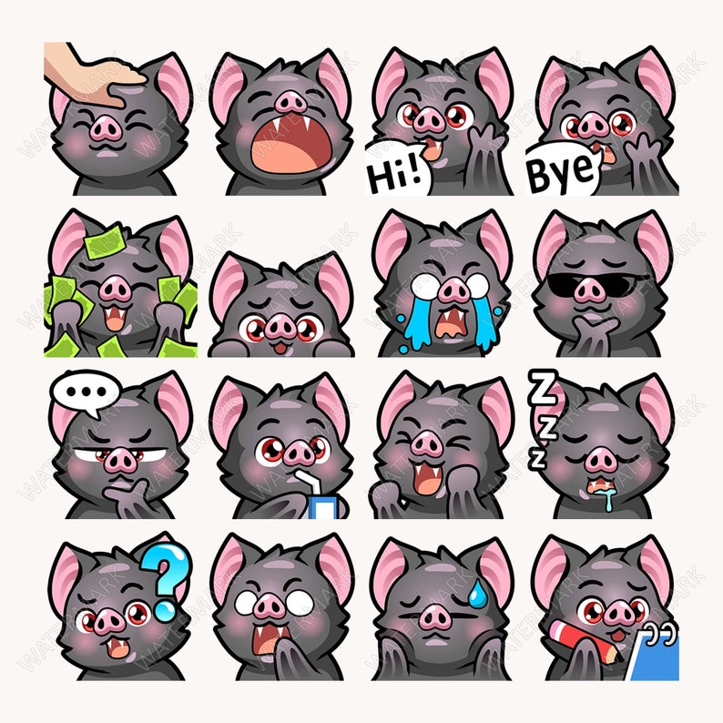 Black Bat Emotes X 46 for Twitch & Discord Emote | Black Bat Twitch ...