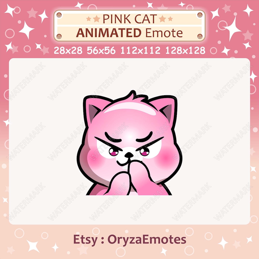Animated Emote Pink Cat Evil Plan Emote / Twitch & Discord Scheming ...