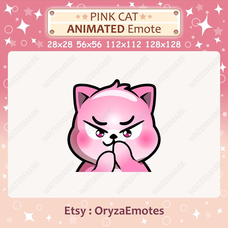 Animated Emote Pink Cat Evil Plan Emote / Twitch & Discord Scheming ...