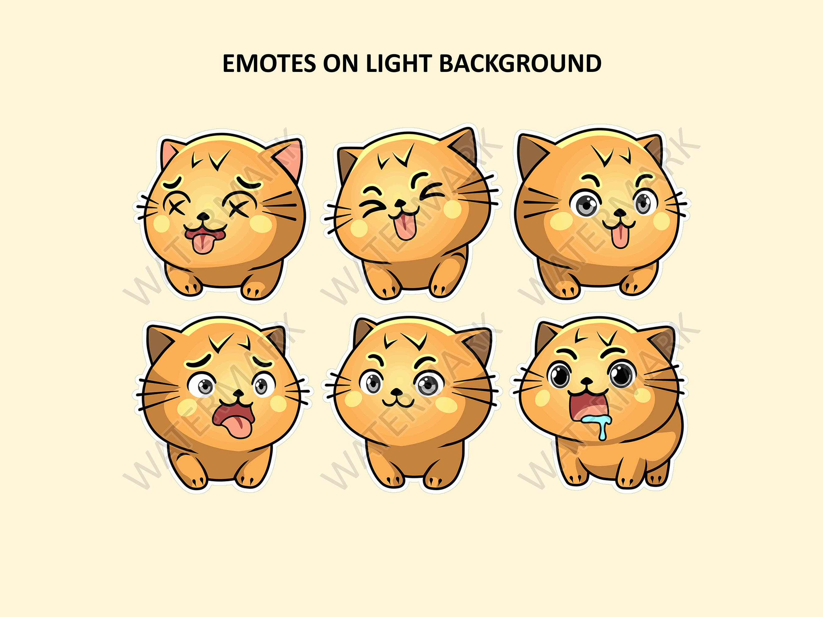 Ginger Cat Emotes Pack #6 / for Twitch Emote, Discord Emote, and ...