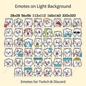 White Dog Emotes X 46 for Twitch & Discord Emote | White Dog Twitch ...