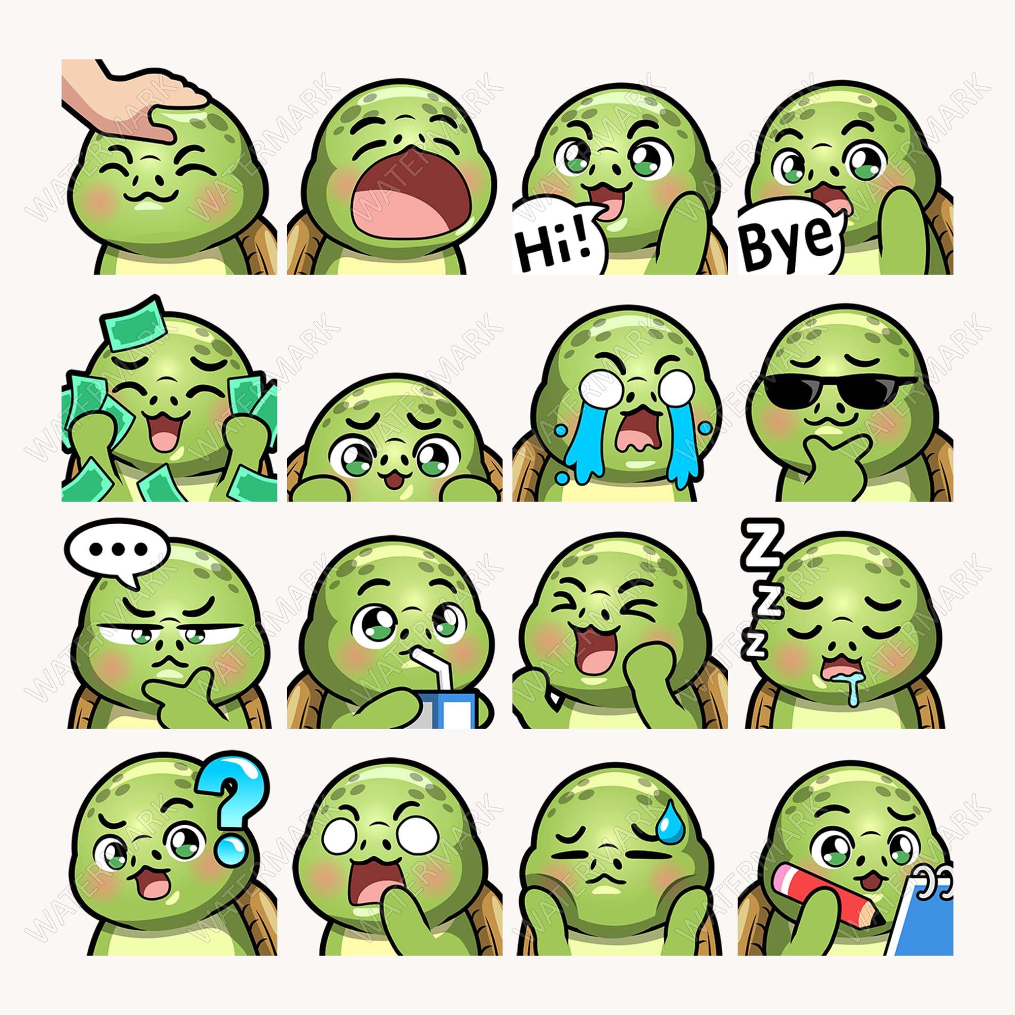 Turtle Emotes X 46 for Twitch and Discord Emote | Turtle Twitch Emote ...