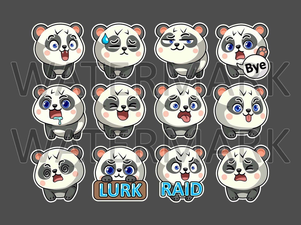 46 Panda Emotes for Twitch Emote & Discord Emote and Whatsapp Emote ...