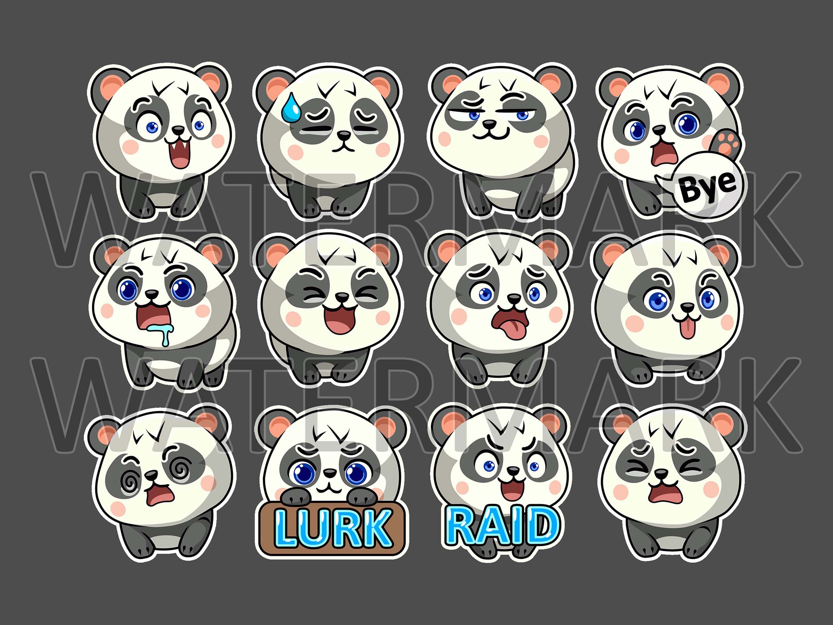 46 Panda Emotes for Twitch Emote & Discord Emote and Whatsapp Emote ...