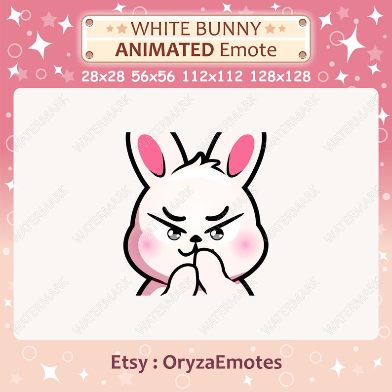 Animated Emote White Bunny Evil Plan Emote / Twitch & Discord Scheming ...