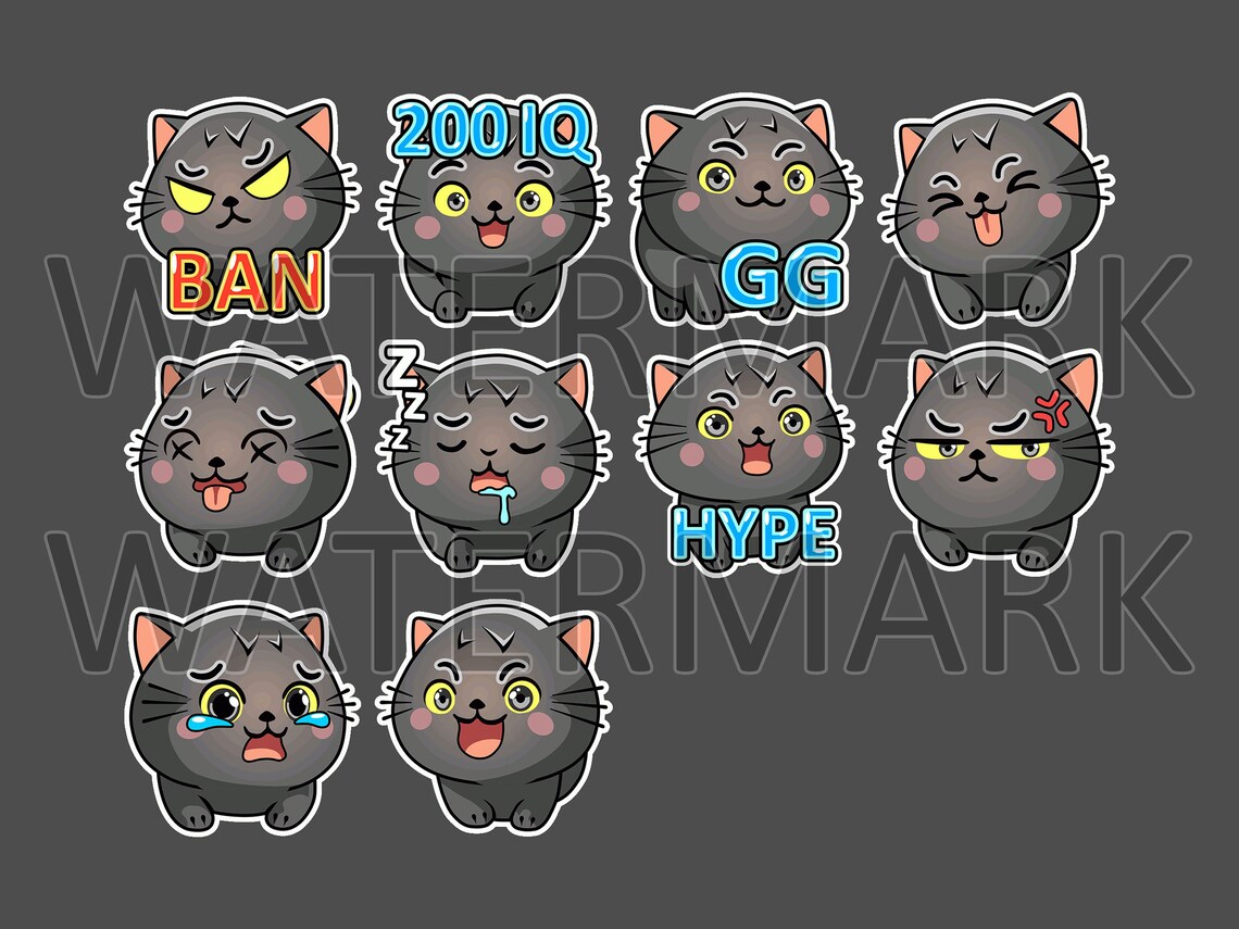 Black Cat Emotes X 46 for Twitch & Discord Emote and Whatsapp - Etsy