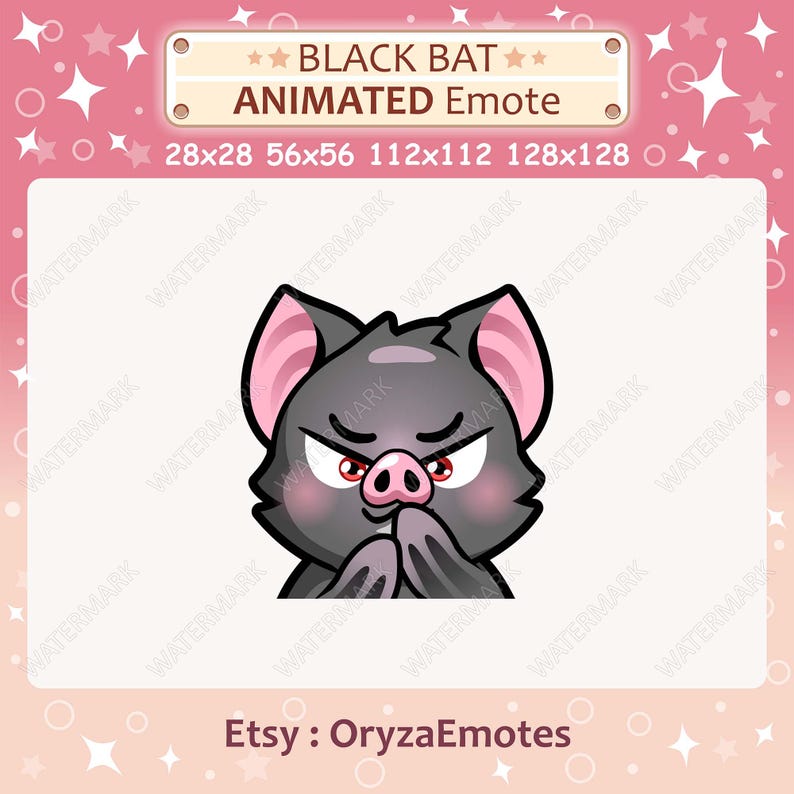 Animated Emote Bat Evil Plan Emote / Scheming Face Emote | Twitch and ...