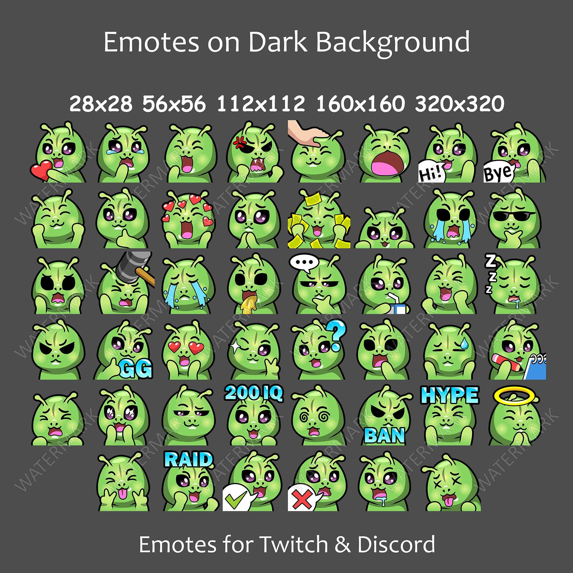 Alien Emotes X 46 for Twitch & Discord Emote | Alien Twitch Emote Pack ...