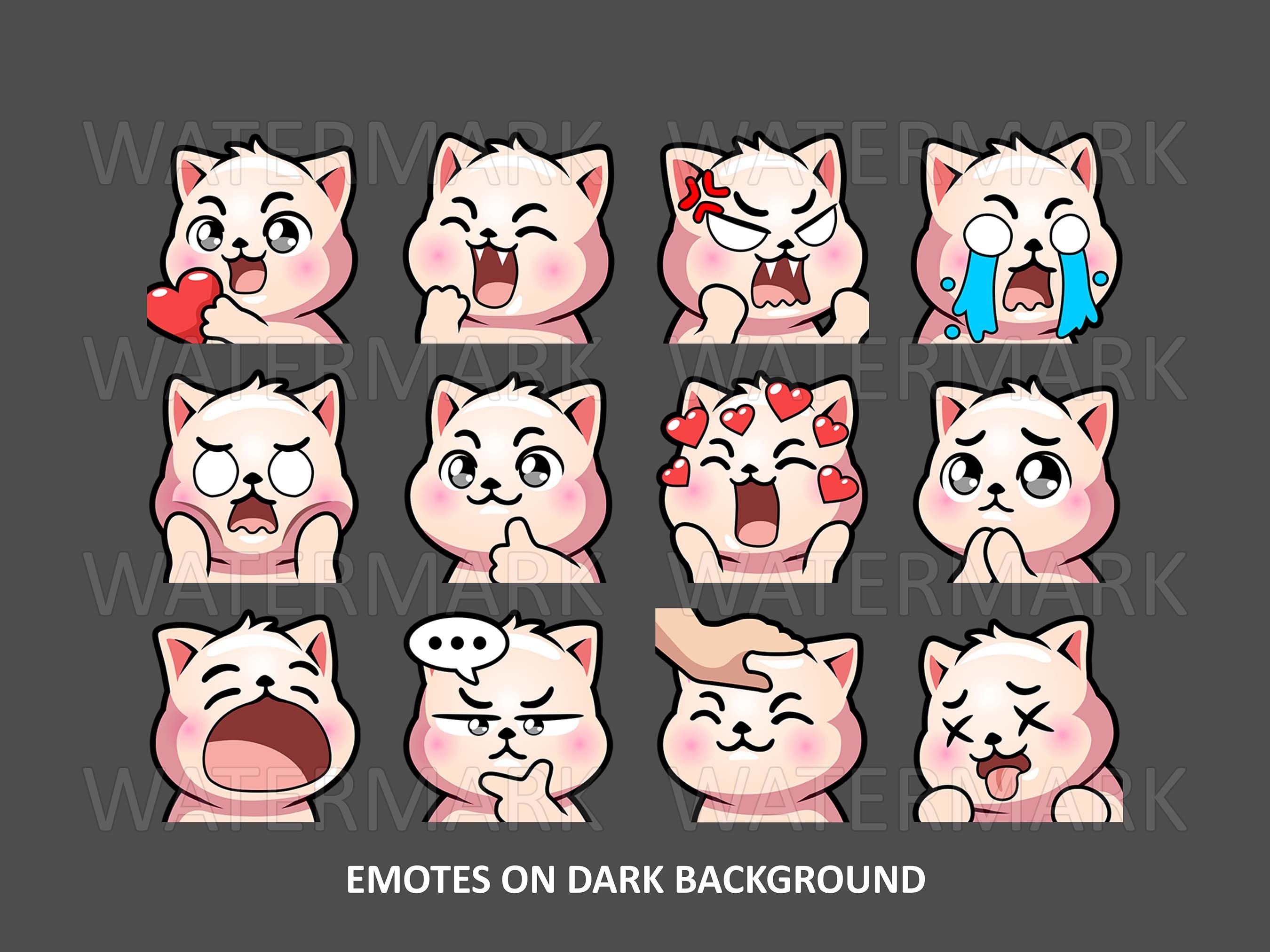 Cat Emotes Pack A / Emotes for Twitch and Discord Emote / Black Kitten ...