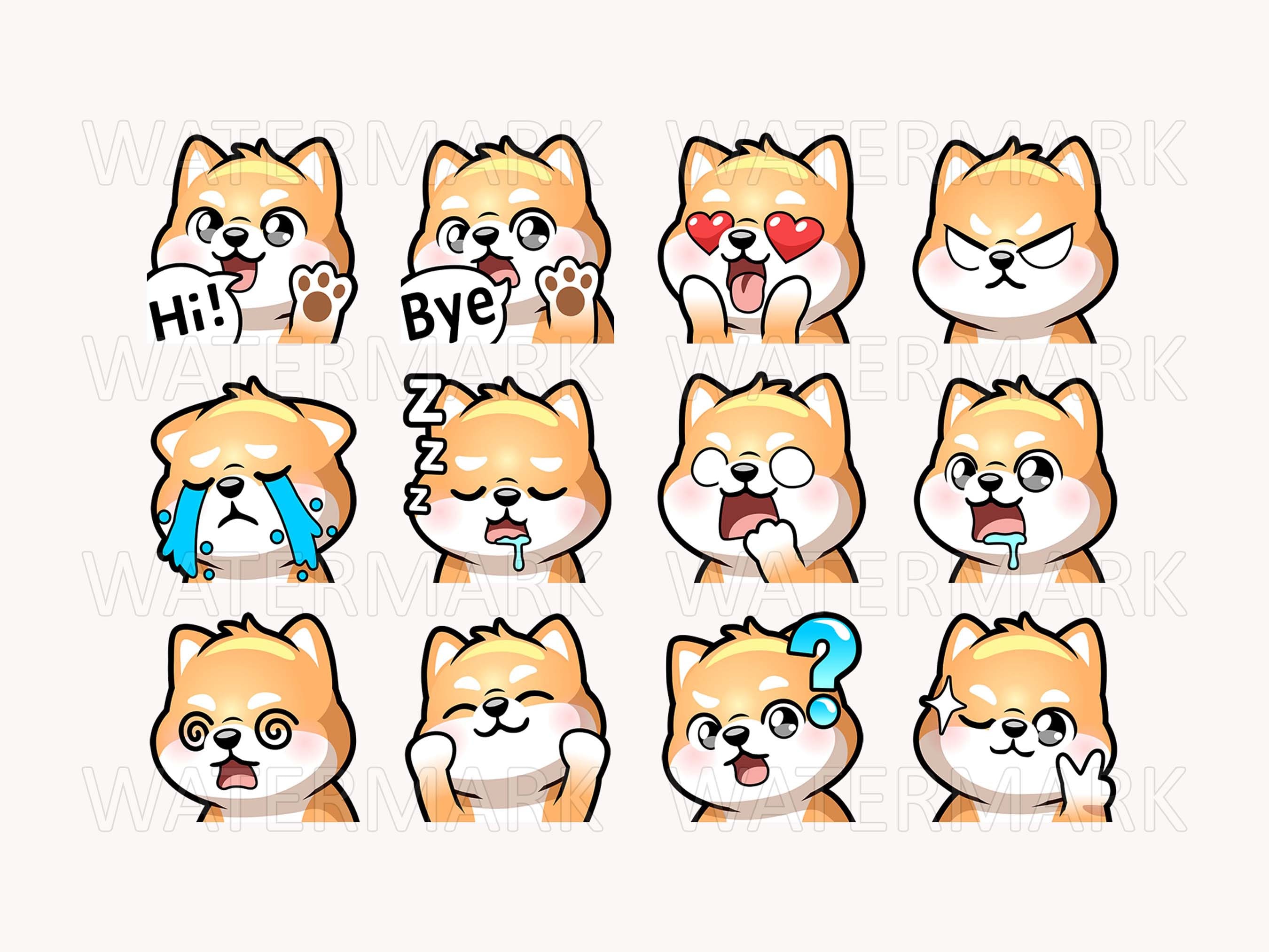 Shiba Inu Dog Emotes X 46 for Twitch & Discord Emote Shiba - Etsy Canada