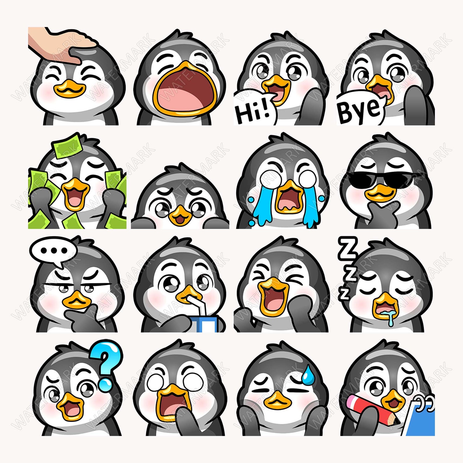 Penguin Emotes X 46 for Twitch & Discord Emote | Penguin Twitch Emote ...