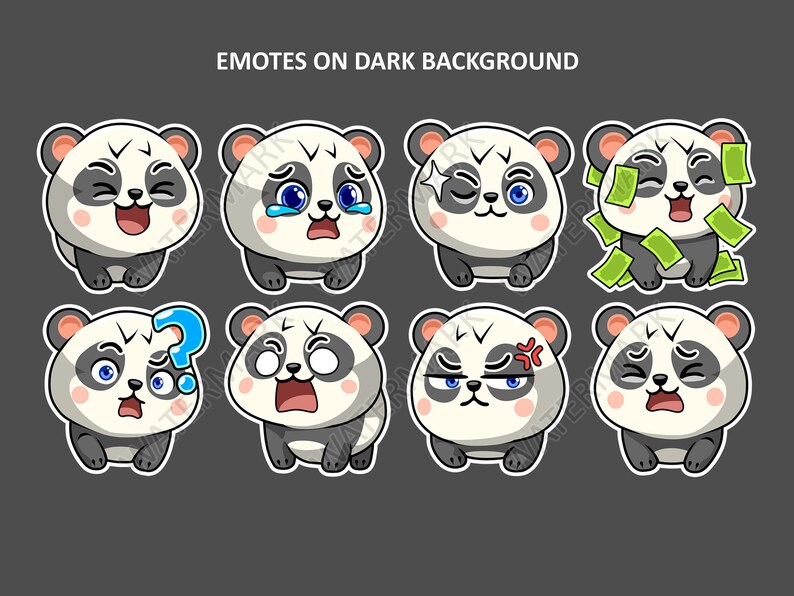 Panda Emotes Pack 4 Emotes For Twitch Emote Discord Emote And