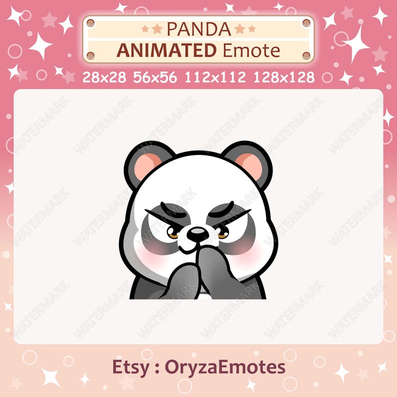 Animated Emote Panda Evil Plan Emote / Twitch & Discord Scheming Face ...
