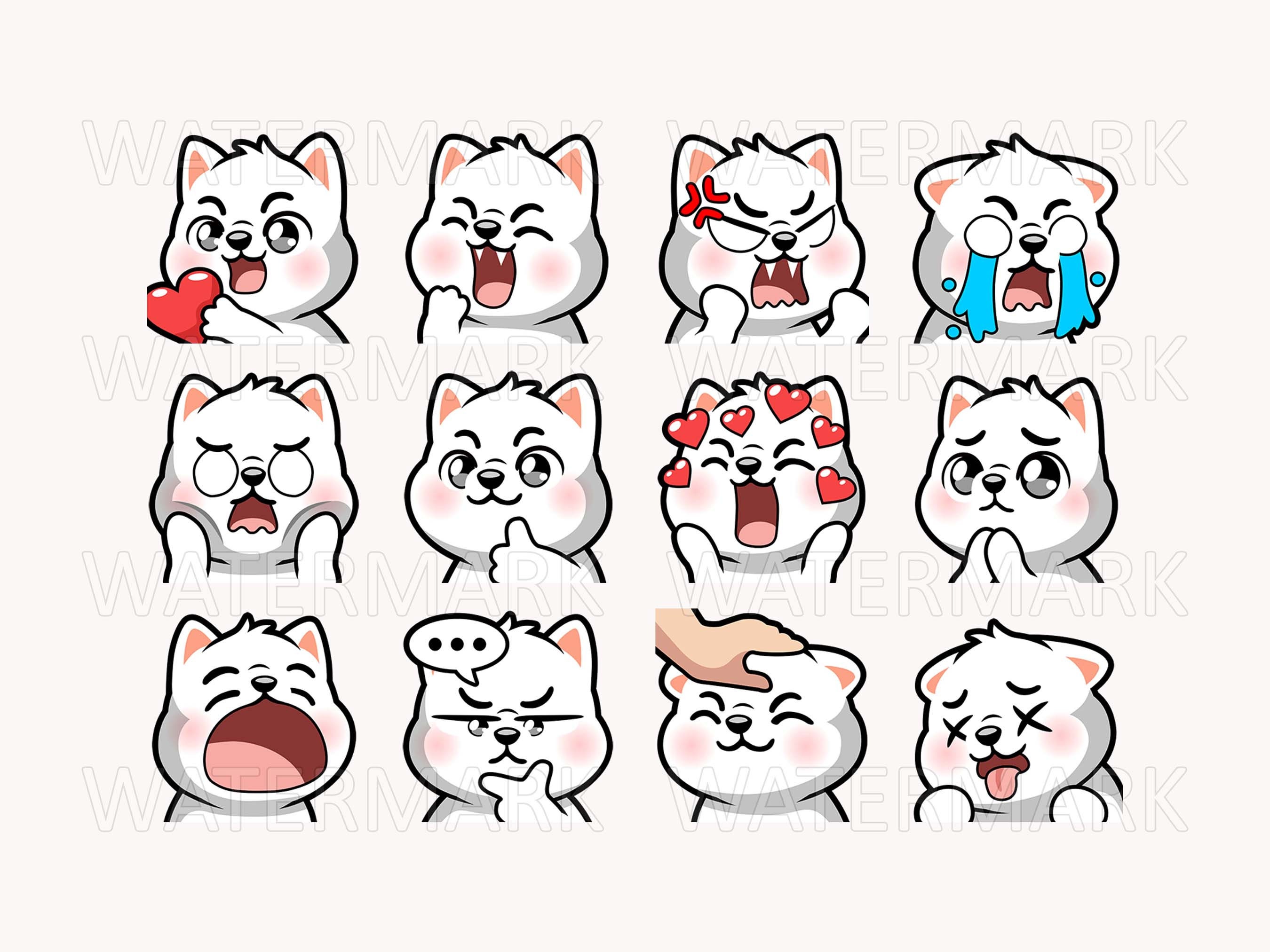 White Dog Emotes X 46 for Twitch & Discord Emote White Dog - Etsy