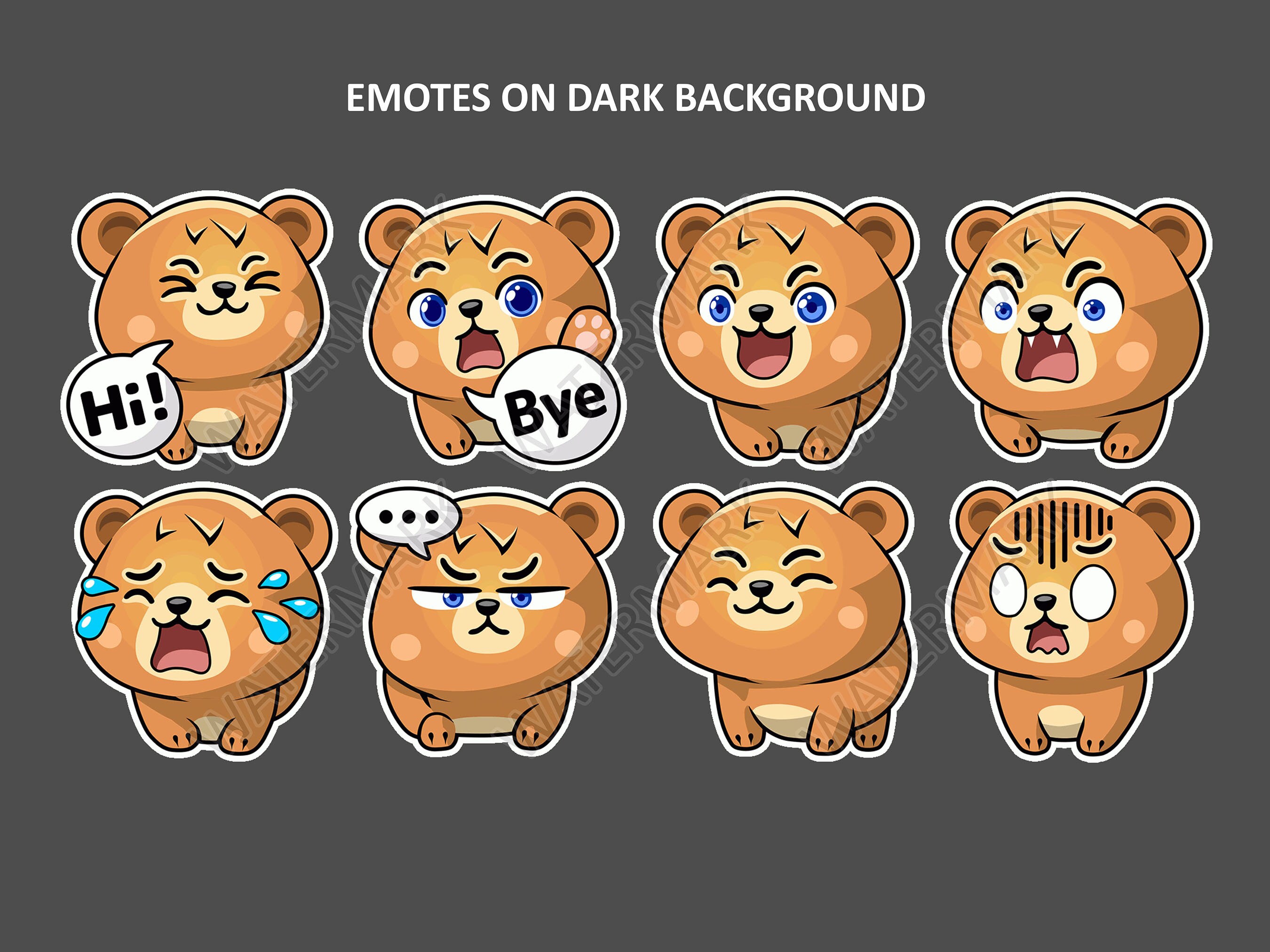 Cute Bear Emotes Pack 3 / Emotes for Twitch Emote, Discord Emote, and ...