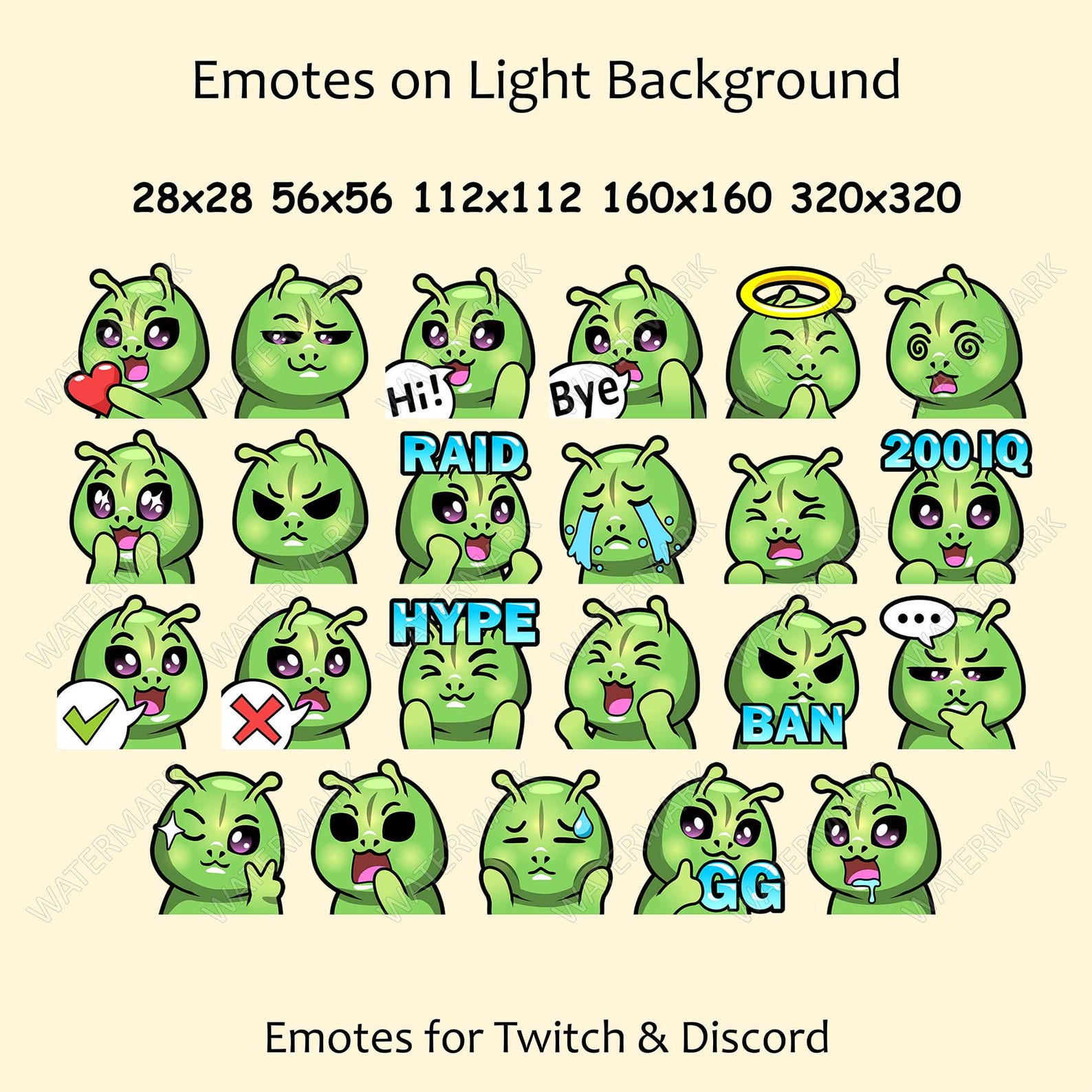 Alien Emotes X 23 Pack 2 for Twitch & Discord Emote | Alien Twitch ...