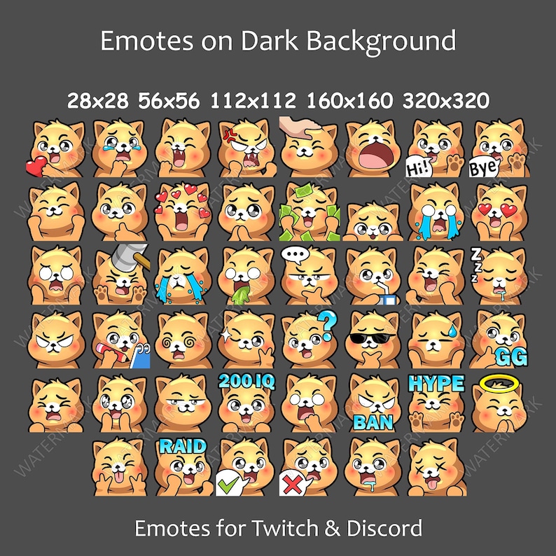 Orange Cat Emotes X 46 for Twitch & Discord Emote | Ginger Cat Twitch ...