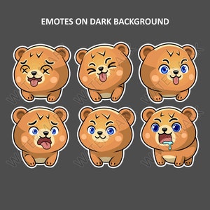 Cute Bear Emotes Pack #6 / Emotes for Twitch Emote, Discord Emote, and ...