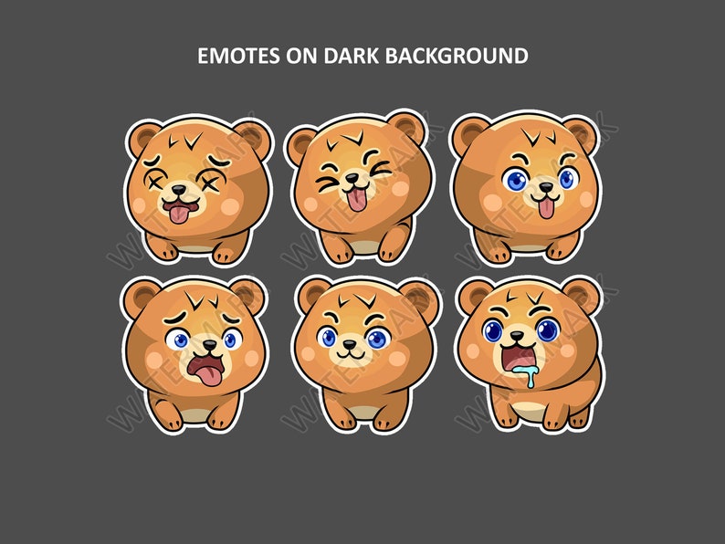 Cute Bear Emotes Pack #6 / Emotes for Twitch Emote, Discord Emote, and ...