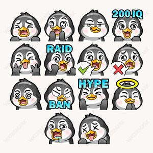 Penguin Emotes X 46 for Twitch & Discord Emote | Penguin Twitch Emote ...