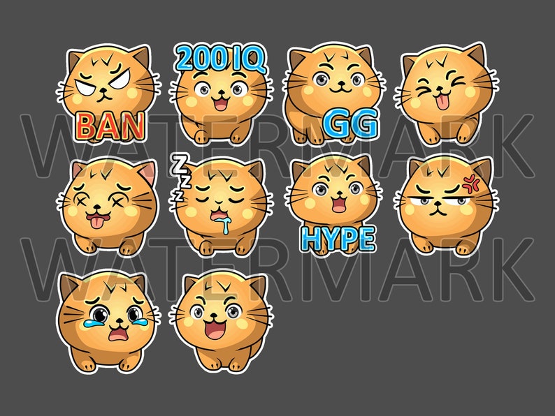 Ginger Cat Emotes X 46 for Twitch & Discord Emote and Whatsapp Emote ...