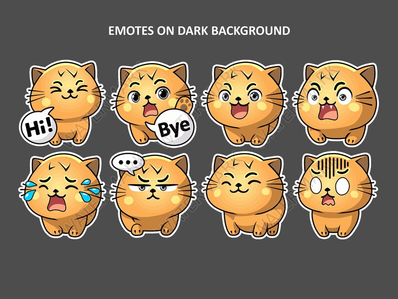 Ginger Cat Emotes Pack #3 / for Twitch Emote, Discord Emote, and ...