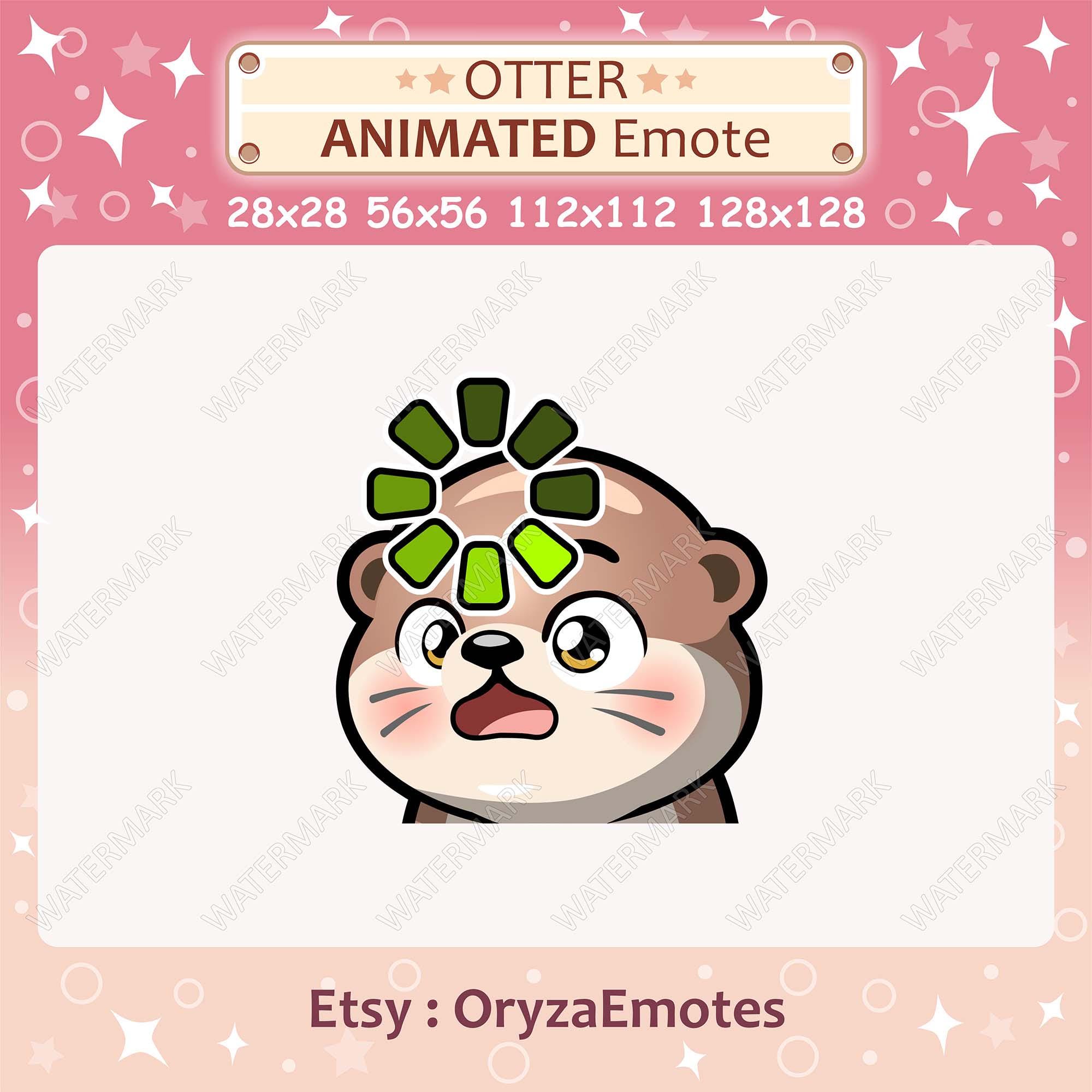 Animated Emote Otter Loading Sign Emote / Otter Confused Emote / Twitch ...