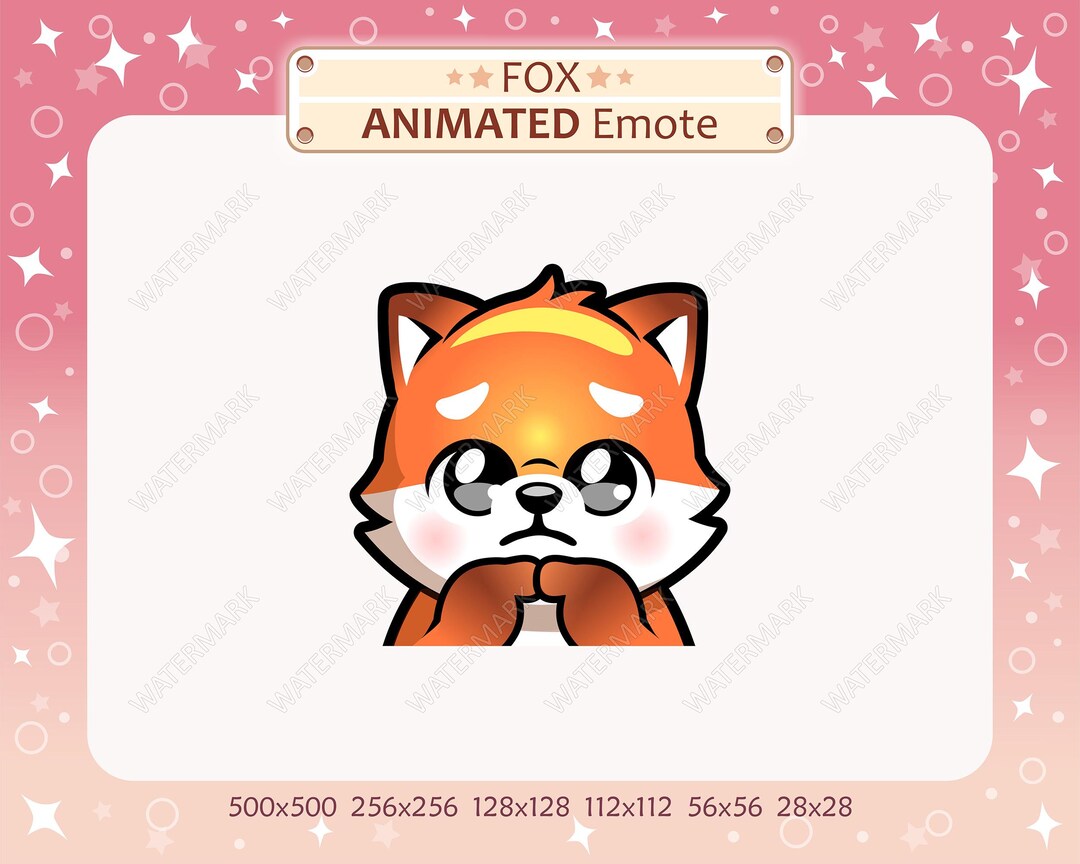 Animated Fox Emote / Shy and Begging Emote - Emote for Twitch, Discord ...