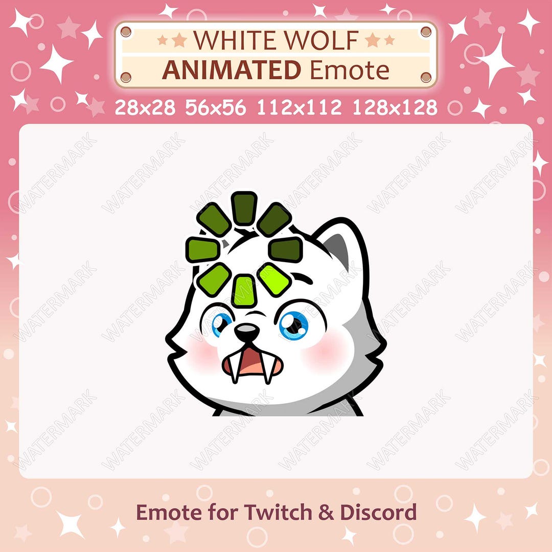 Animated White Wolf Emote: Loading Emote | Twitch and Discord | Ready ...